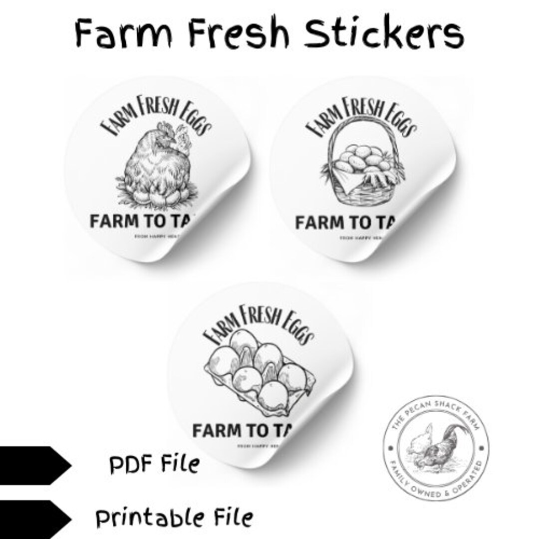 Farm Fresh Egg Stickers - Etsy