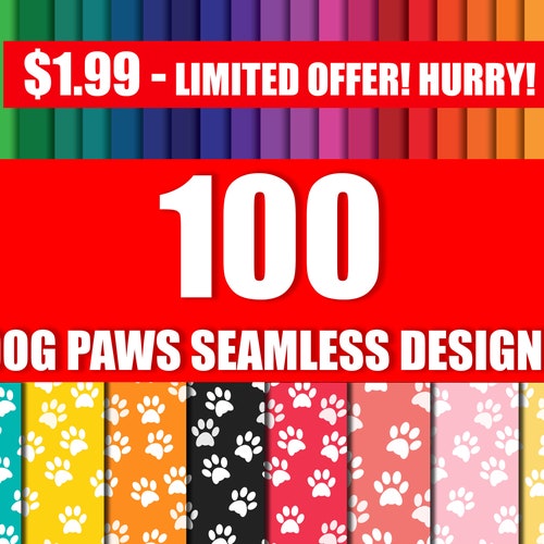 Cat Paw Prints Seamless Digital Paper Pet Paws Patterns - Etsy