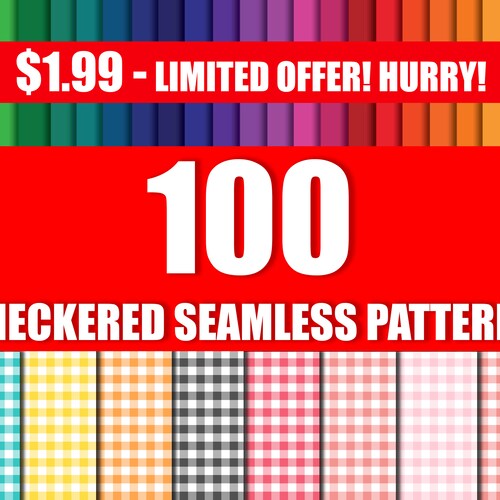 Checkered Digital Paper Seamless Checker Patterns Printable - Etsy