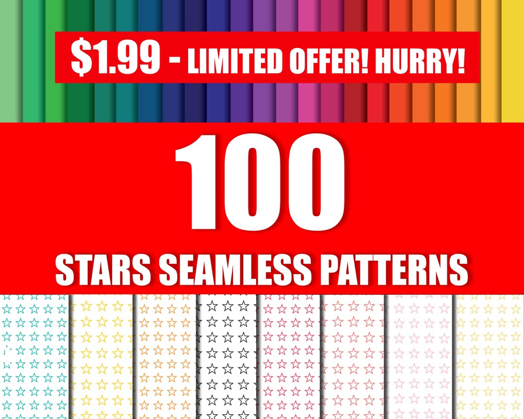 Stars Seamless Patterns | Plaid Textures | Stars Digital Paper PNG ...