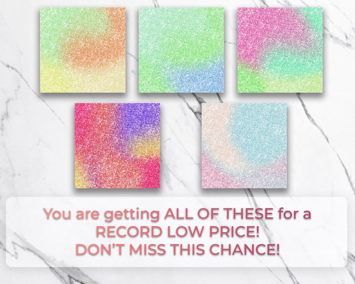 Rainbow Glitter Digital Paper Glitter Textures Glitter | Etsy