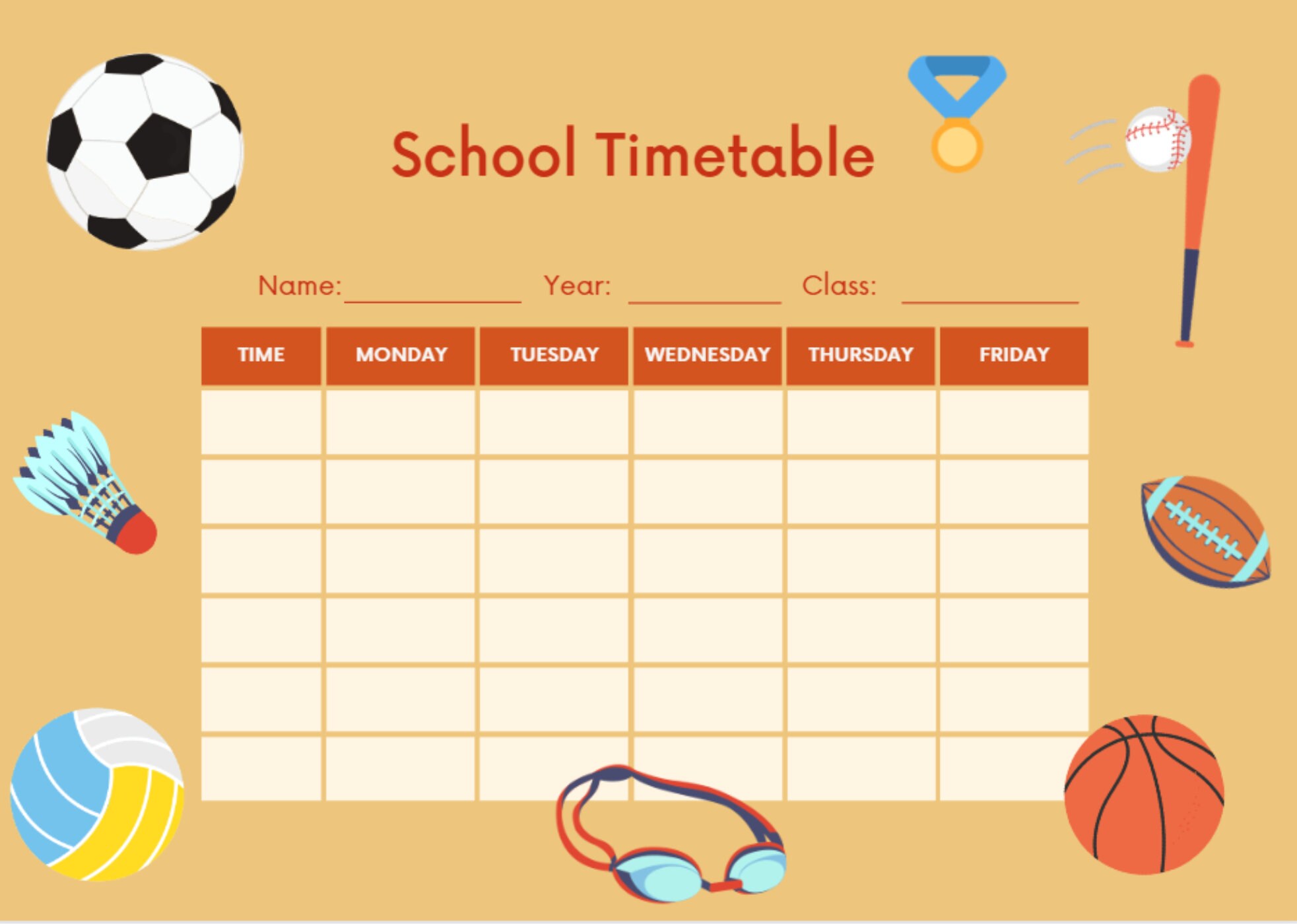 Kids School Timetable Subjects - Etsy