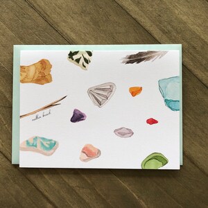Beach Watercolor Notecards: Sea Glass Theme, Set of 6 - Etsy