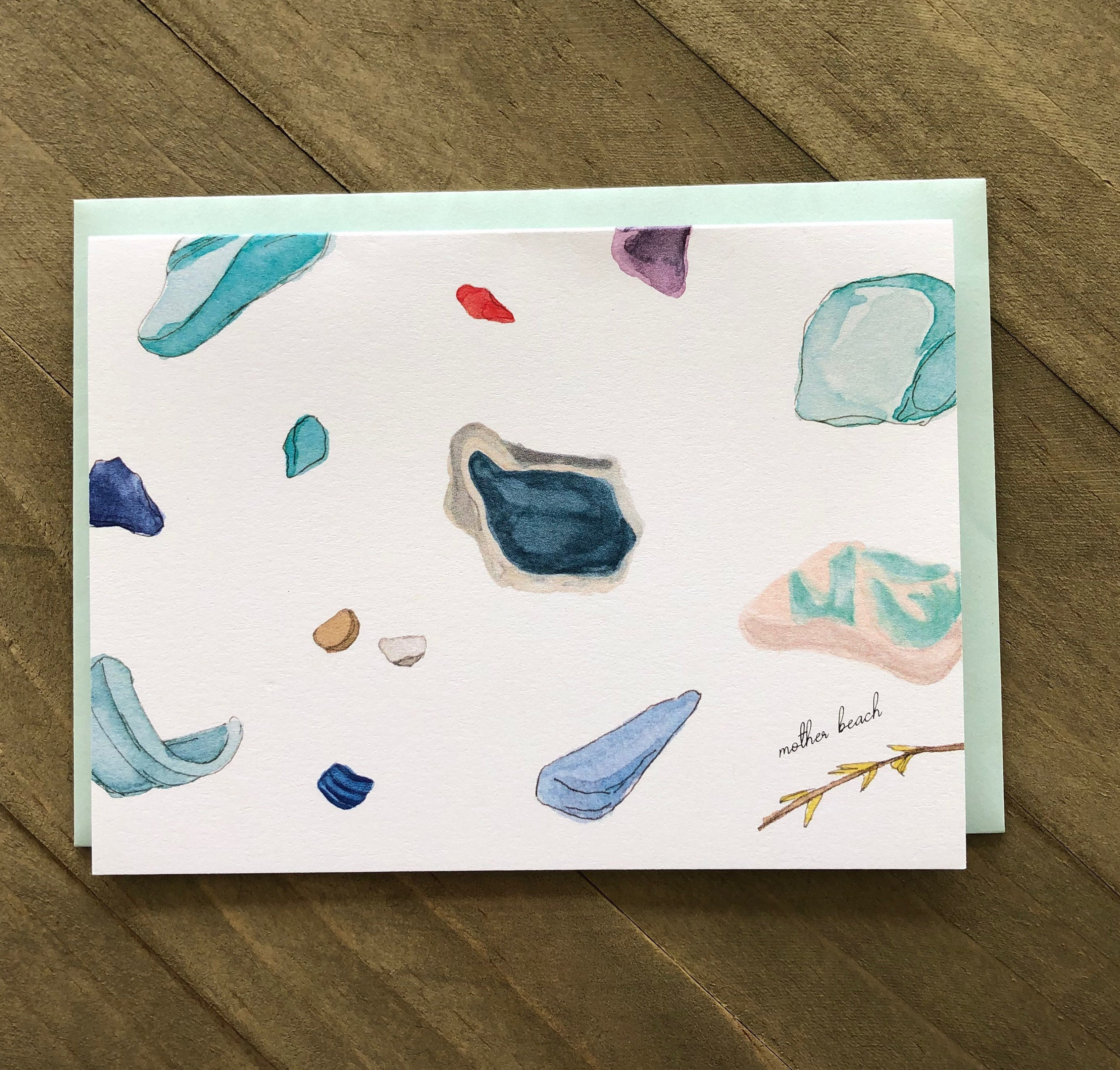 Beach-inspired Notecards Boxed Set of Six Assorted Beach Glass Theme ...