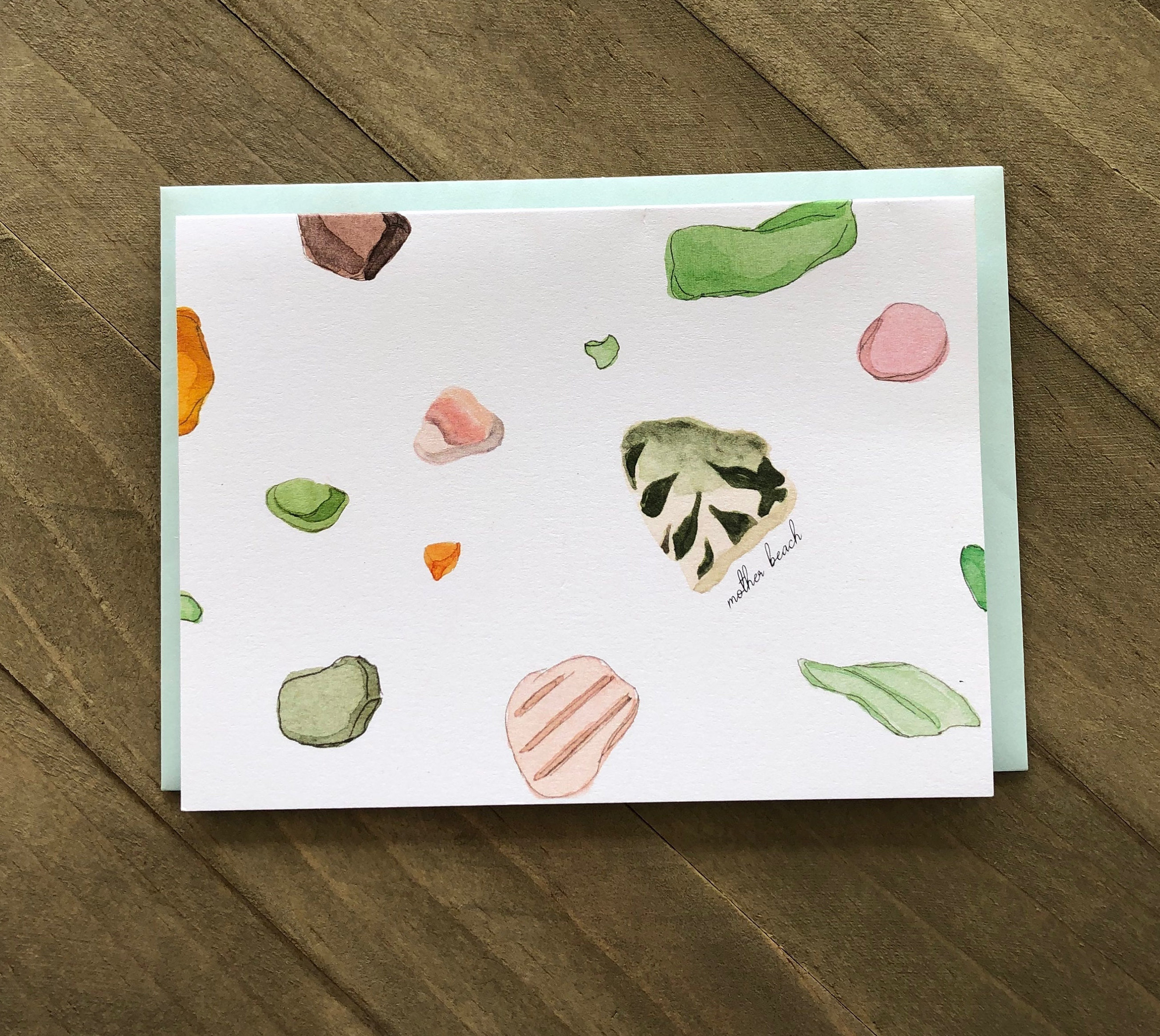 Beach-inspired Notecards Boxed Set of Six Assorted Beach Glass Theme ...