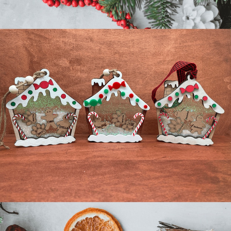 2 Versions Personalized Custom Gingerbread House Family Christmas ...