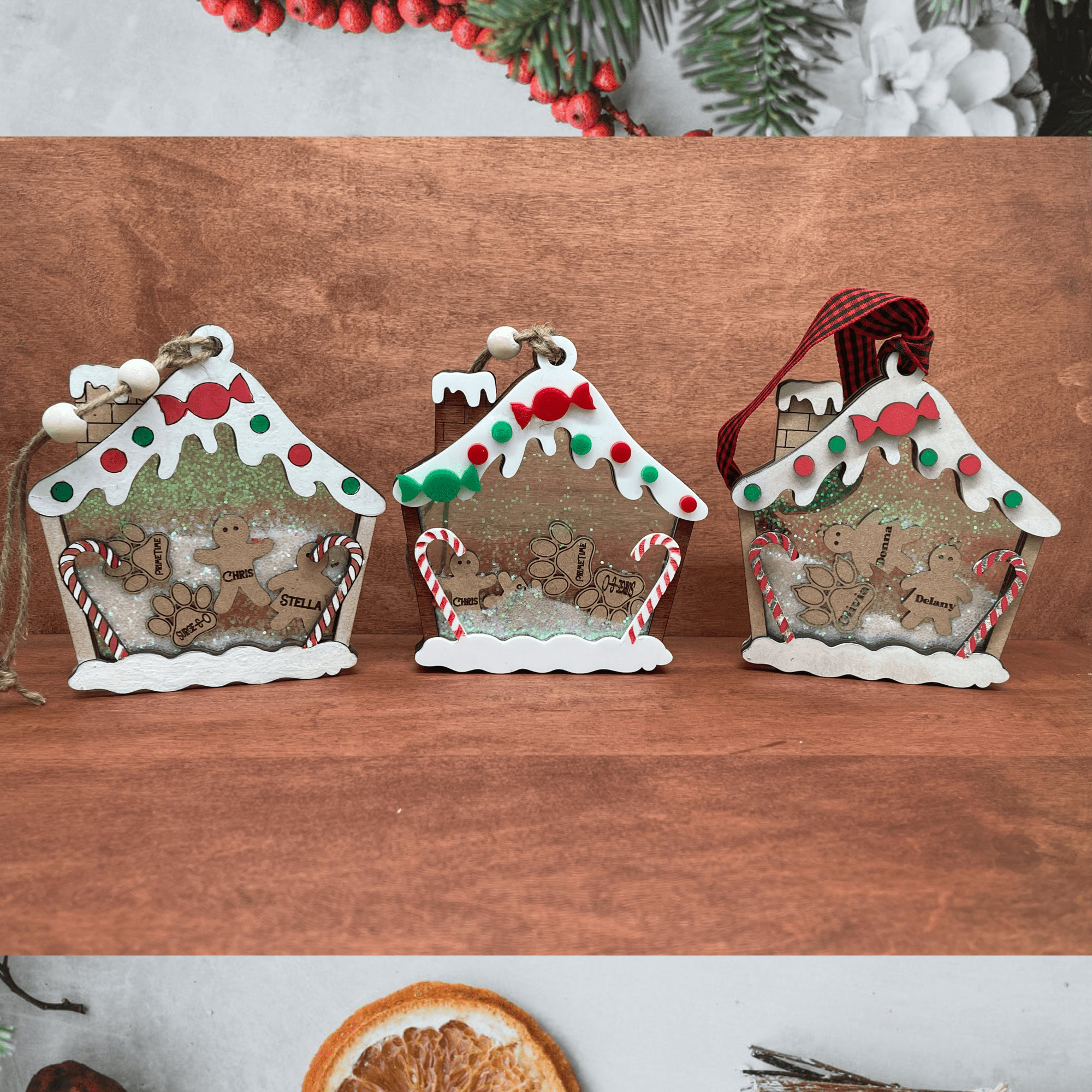 2 Versions Personalized Custom Gingerbread House Family Christmas ...