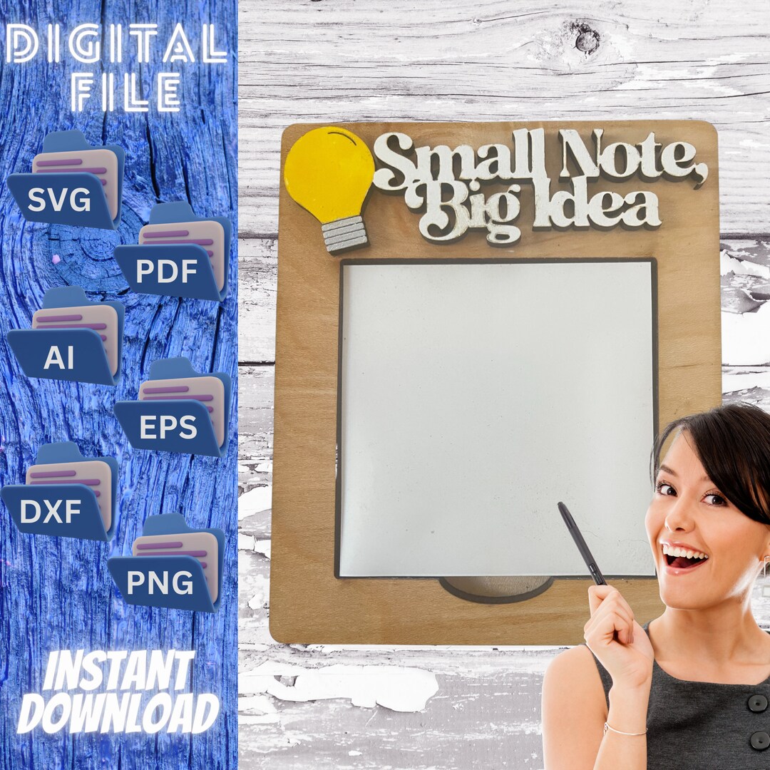 Laser Cut File Lightbulb Sticky Note Holder - Small Note, Big Idea ...