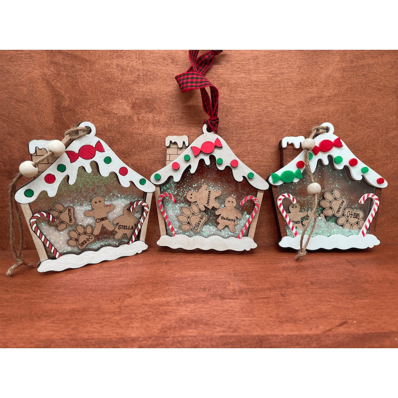 2 Versions Personalized Custom Gingerbread House Family Christmas ...