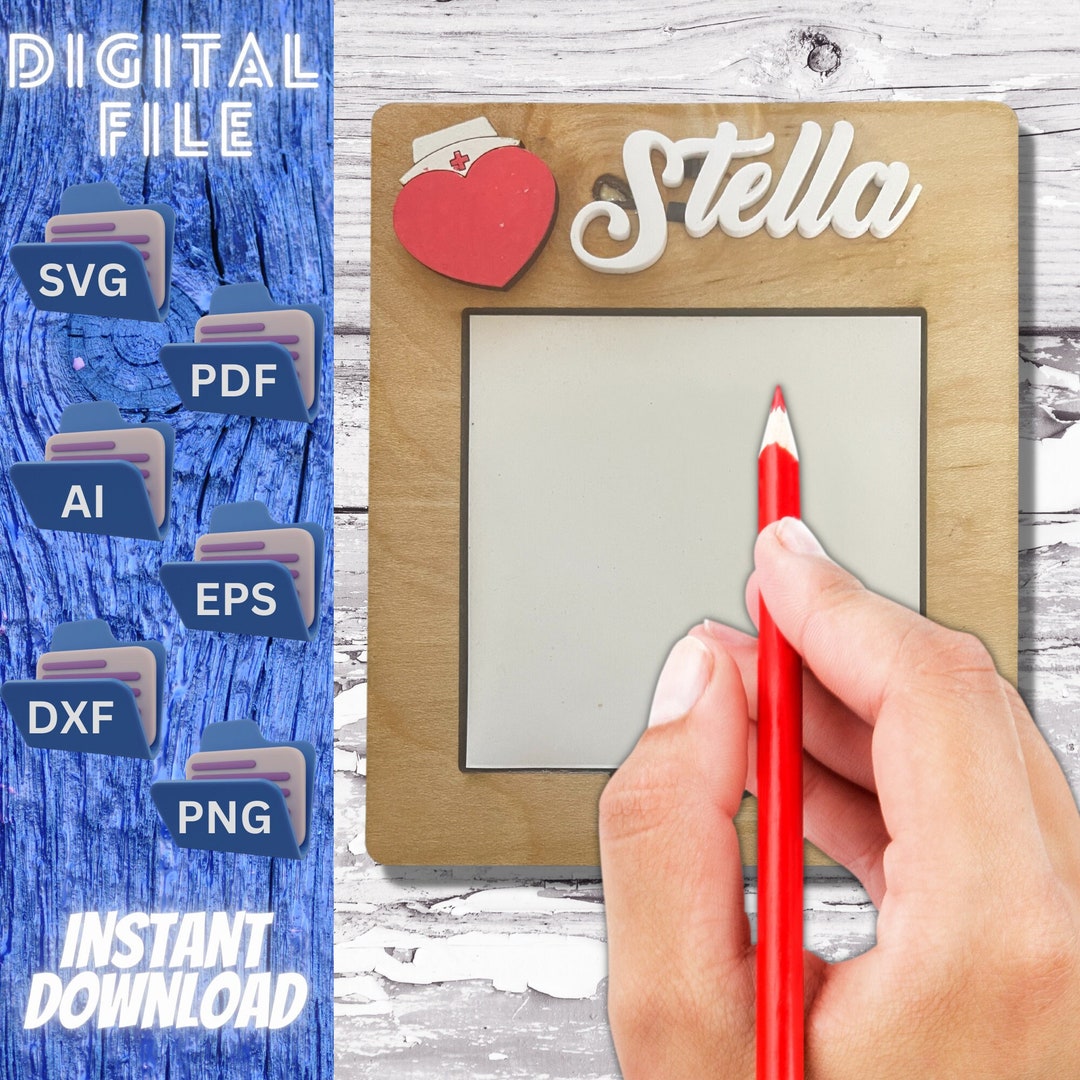 Laser Cut File Personalized Nurse Sticky Notepad Holder SVG File ...