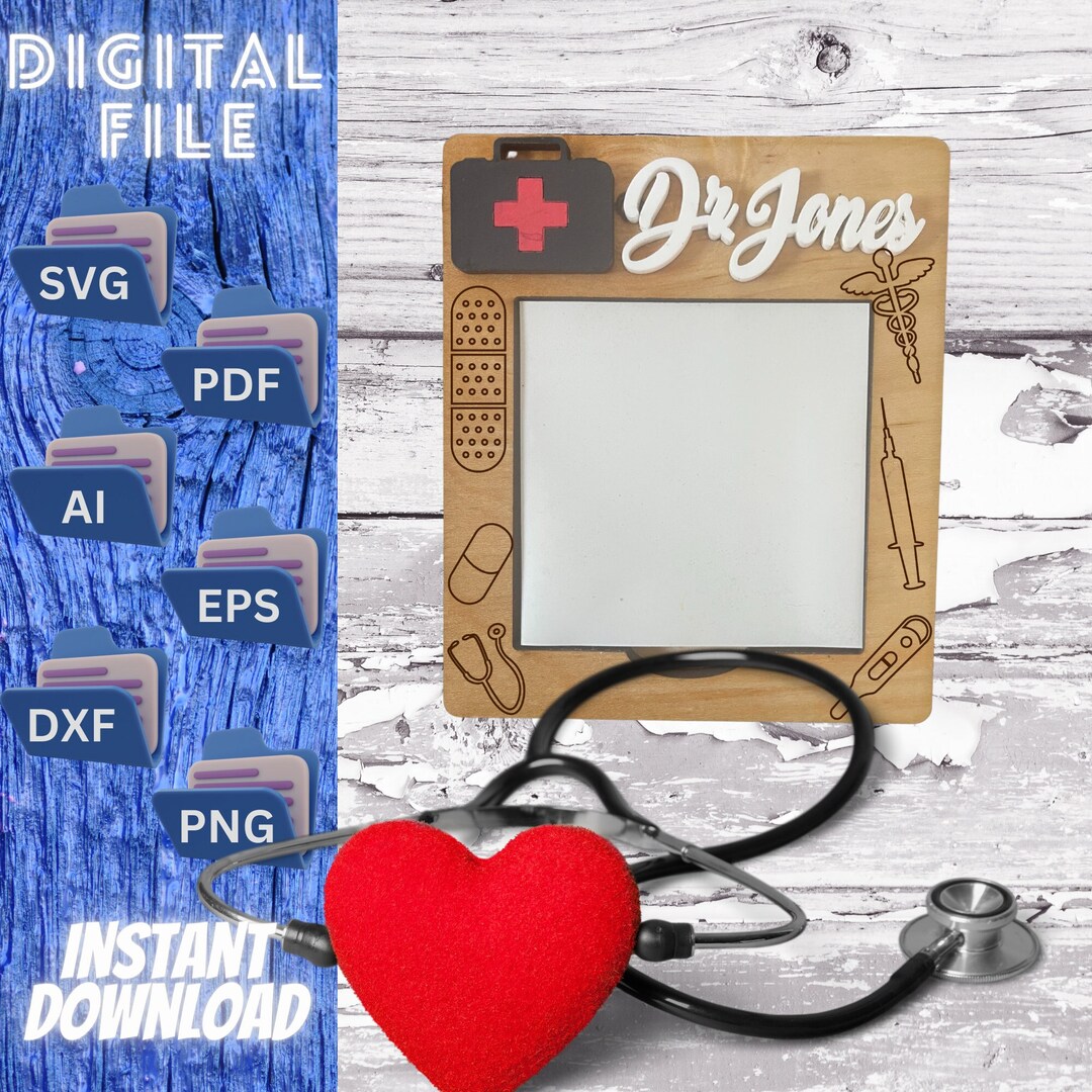 Laser Cut File -personalized Medical Doctor Sticky Note Holder ...