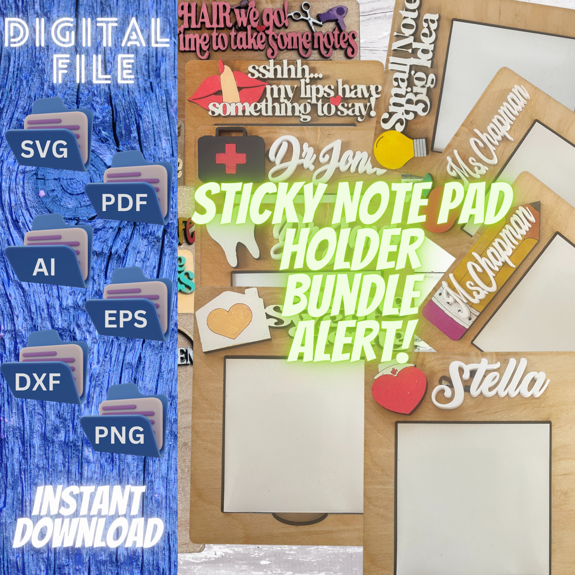 Bundle 17 Sticky Note Designs Laser Cut File SVG - Etsy