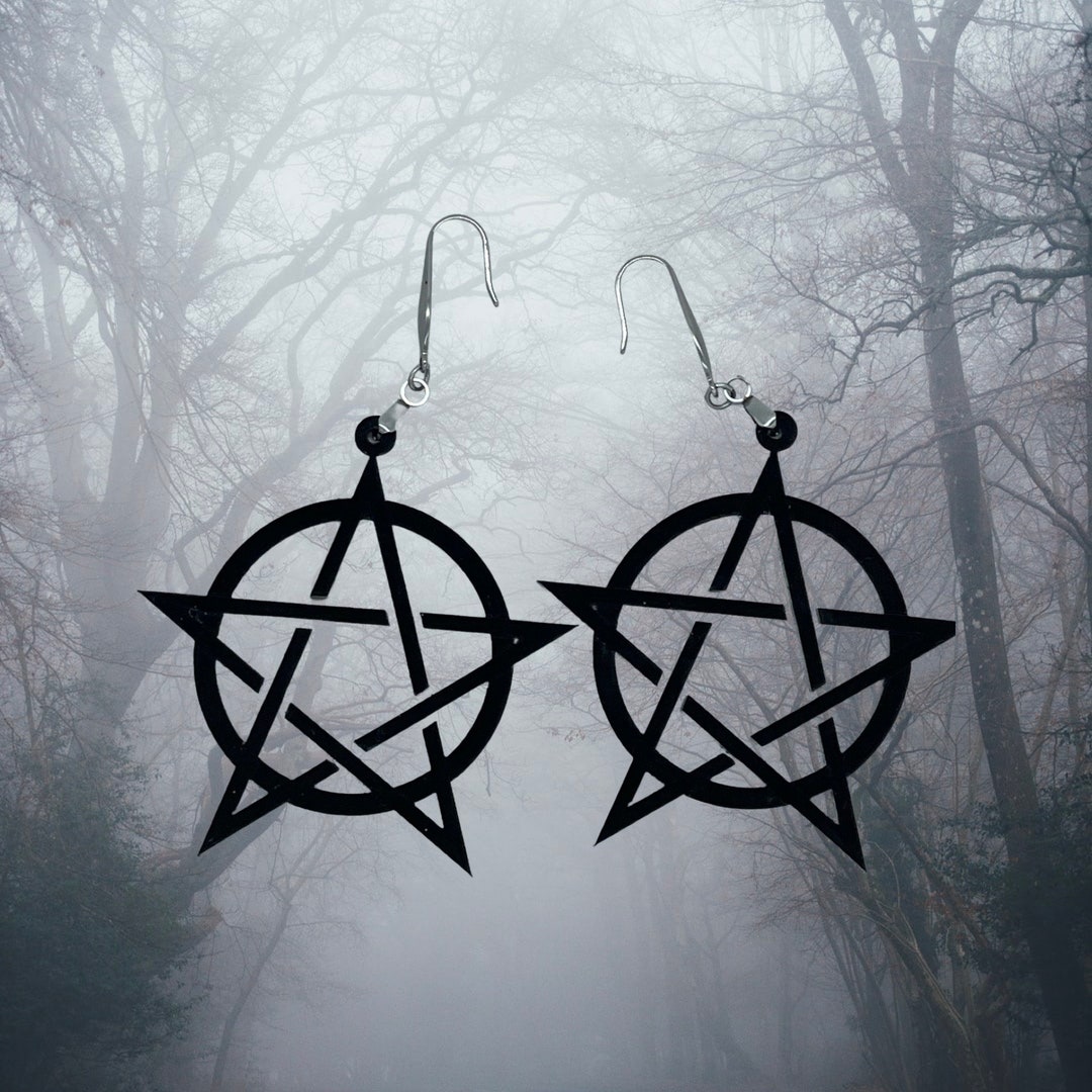 Halloween Gothic Pentagram Earrings- SVG Digital File for Glowforge and ...