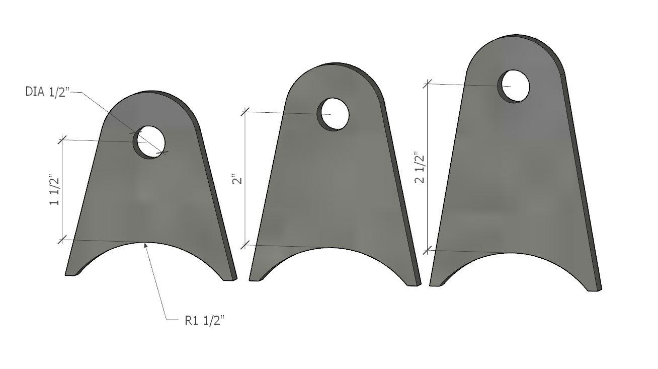 3" Axle Side Tabs CAD Files CNC DXF - Etsy
