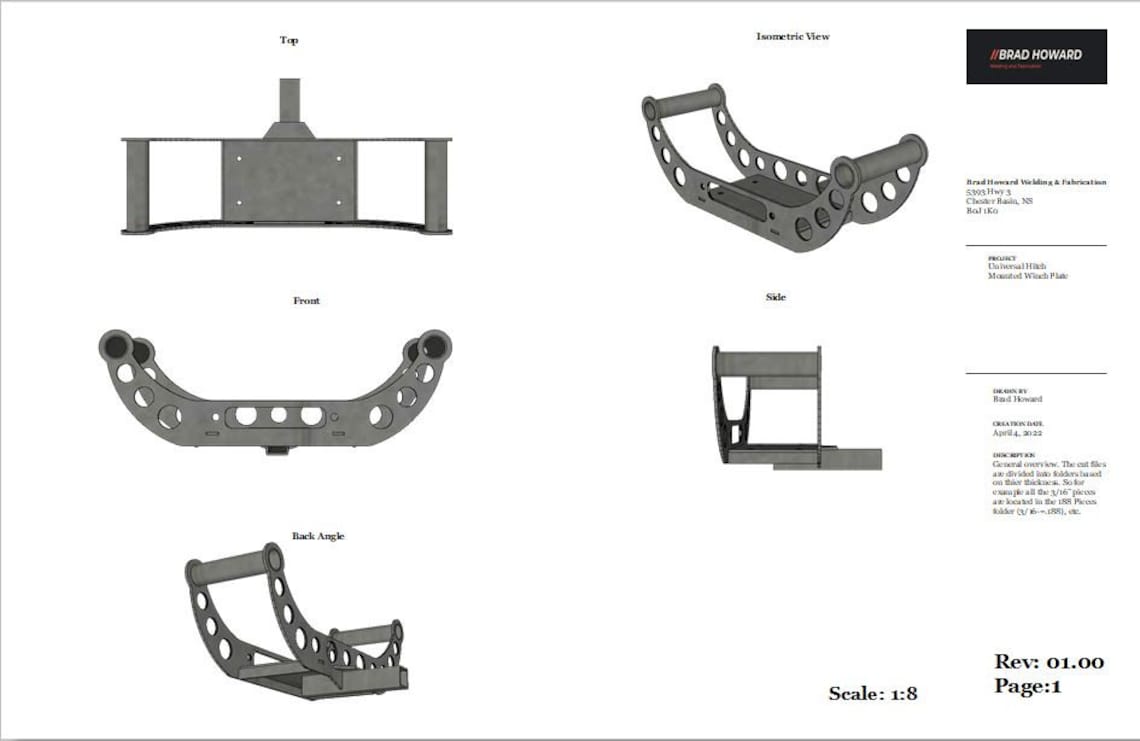 Universal Hitch Mounted Winch Plate DXF CNC Cut Files - Etsy