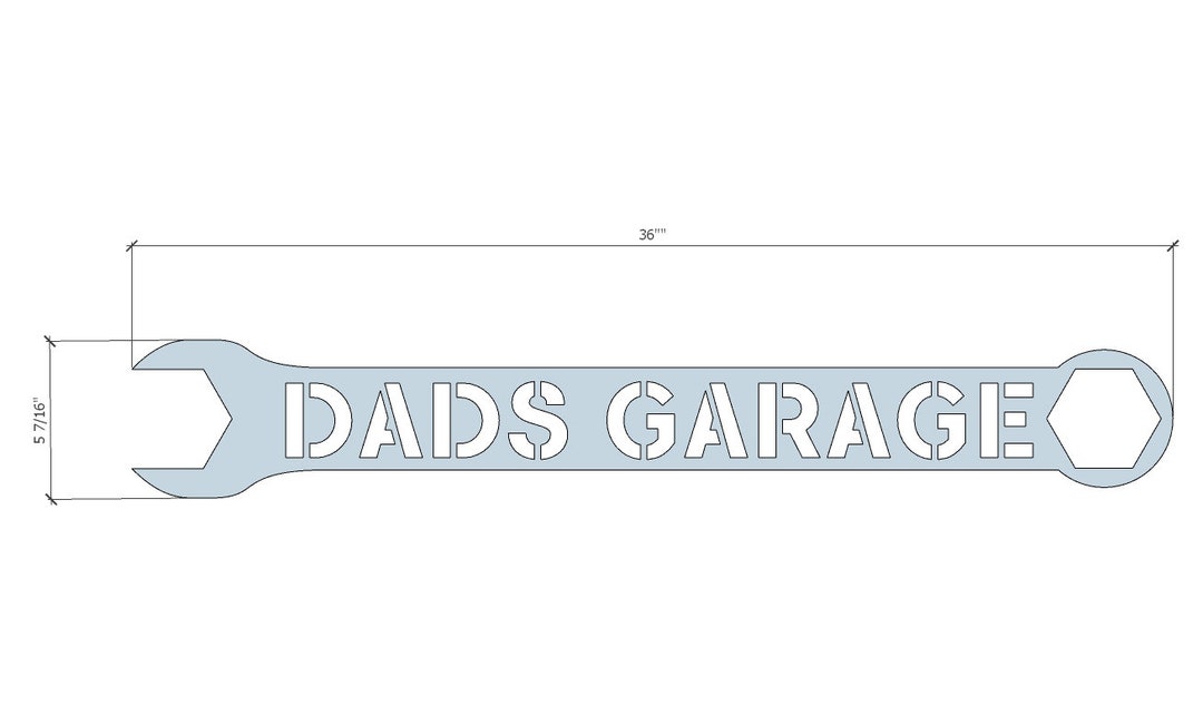 Dads Garage Wrench Sign DXF CNC Cad File - Etsy
