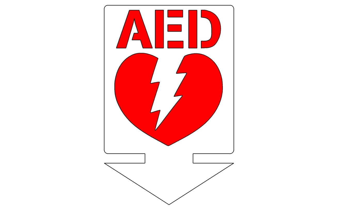 AED Machine Sign DXF CNC File - Etsy
