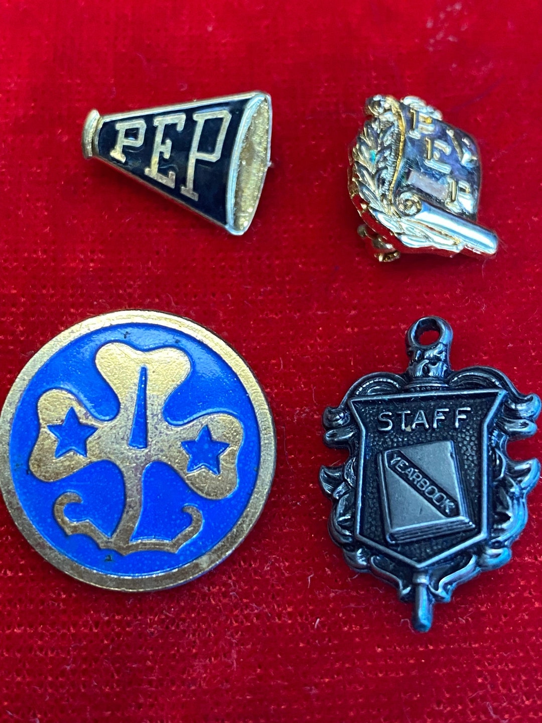 Vintage 70's High School Pins. Vintage Girl Scout Trefoil Lapel Pin ...