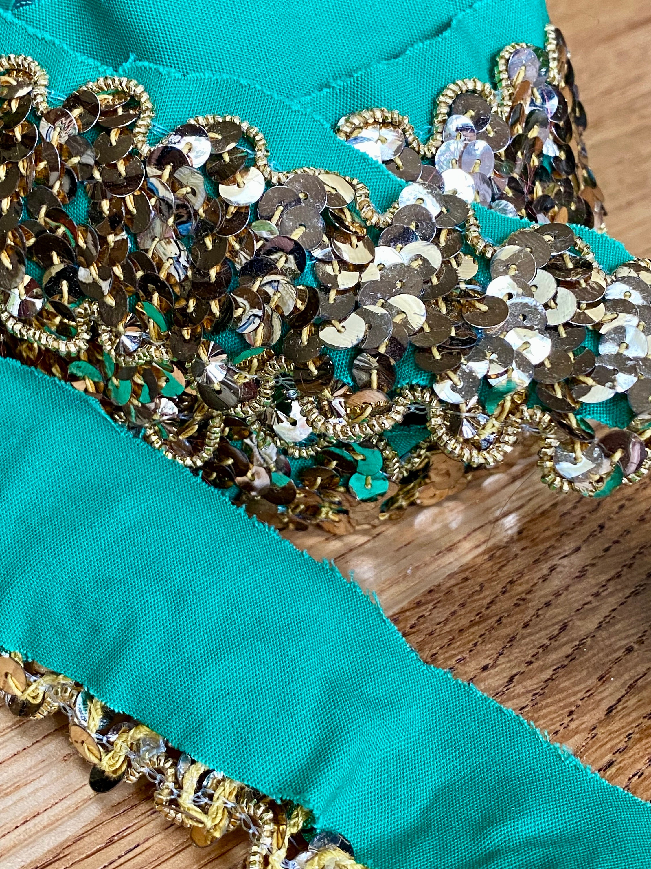 Gold Sequin Trim 2 Trim. Vintage up Cycle Gold Sequins for Crafting ...