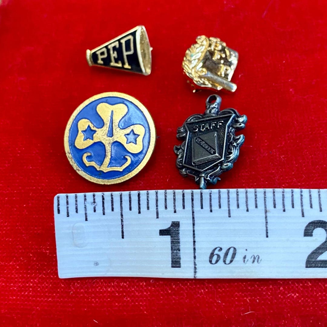 Vintage 70's High School Pins. Vintage Girl Scout Trefoil Lapel Pin ...