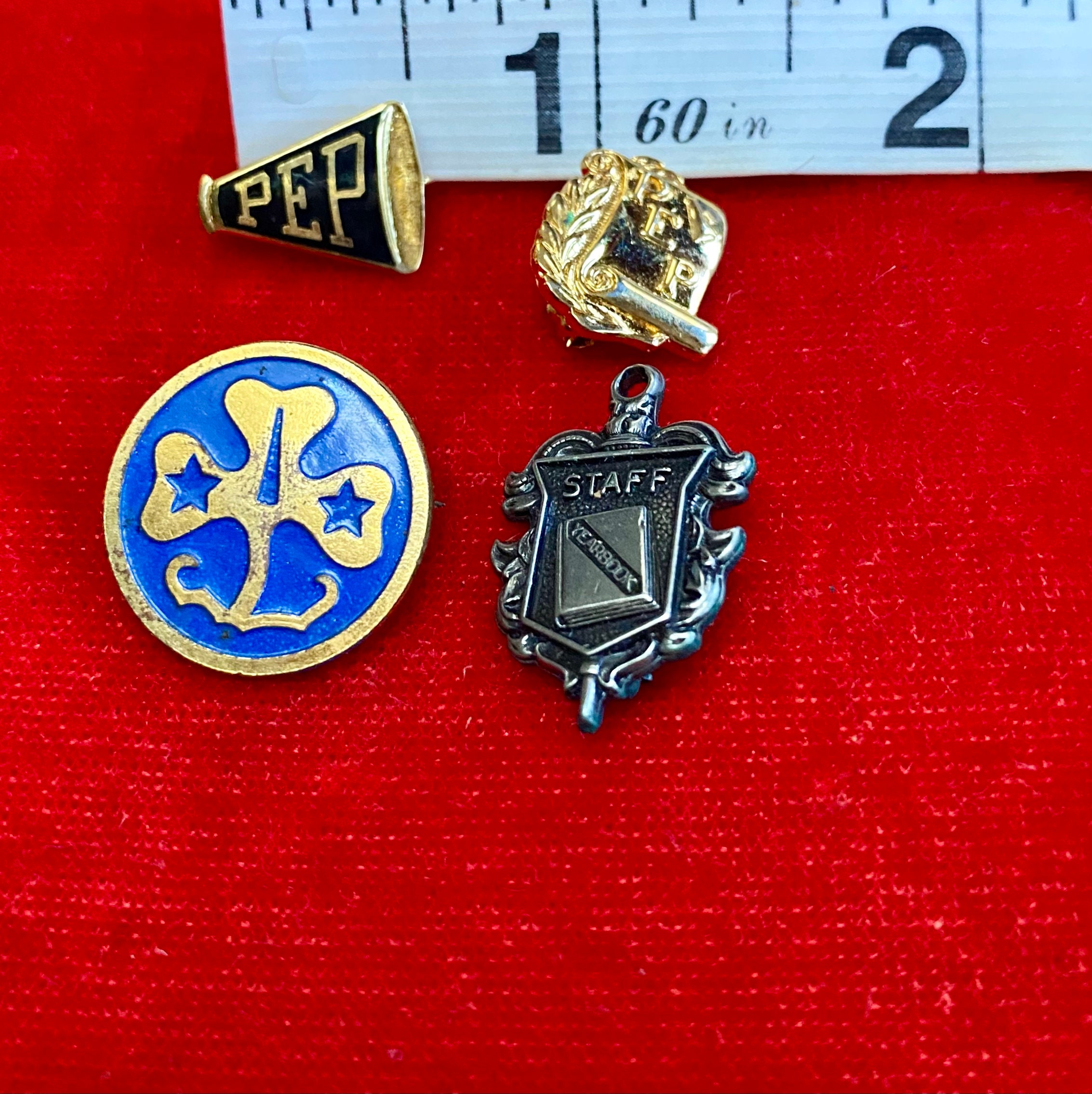 Vintage 70's High School Pins. Vintage Girl Scout Trefoil - Etsy