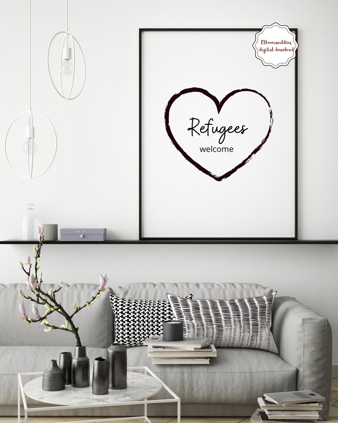 DIGITAL ART DOWNLOAD - Wall Art. Wall Decor Art. Refugees. Immigrant ...