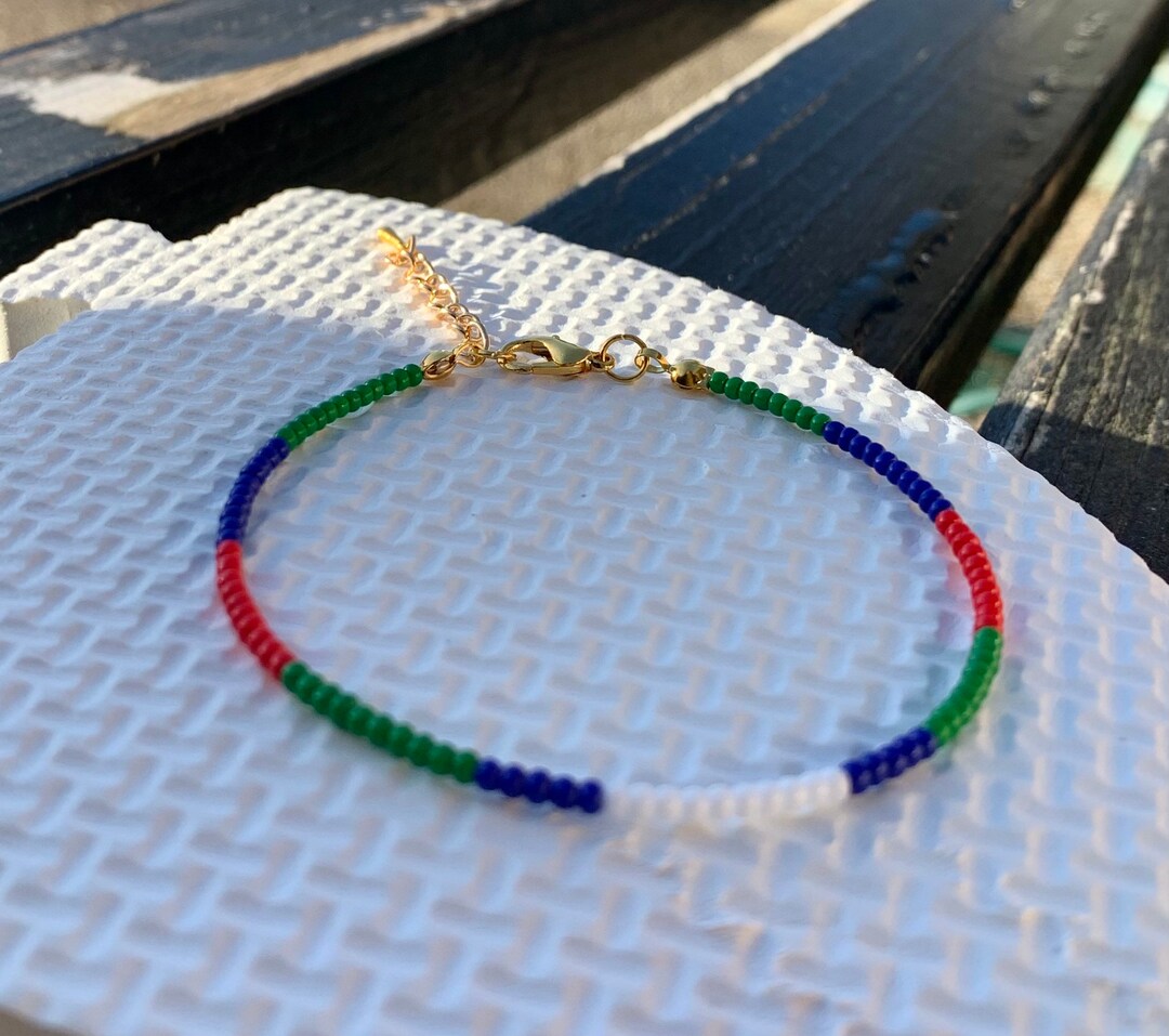 Gambia Flag Beaded Bracelet or Anklet - Etsy