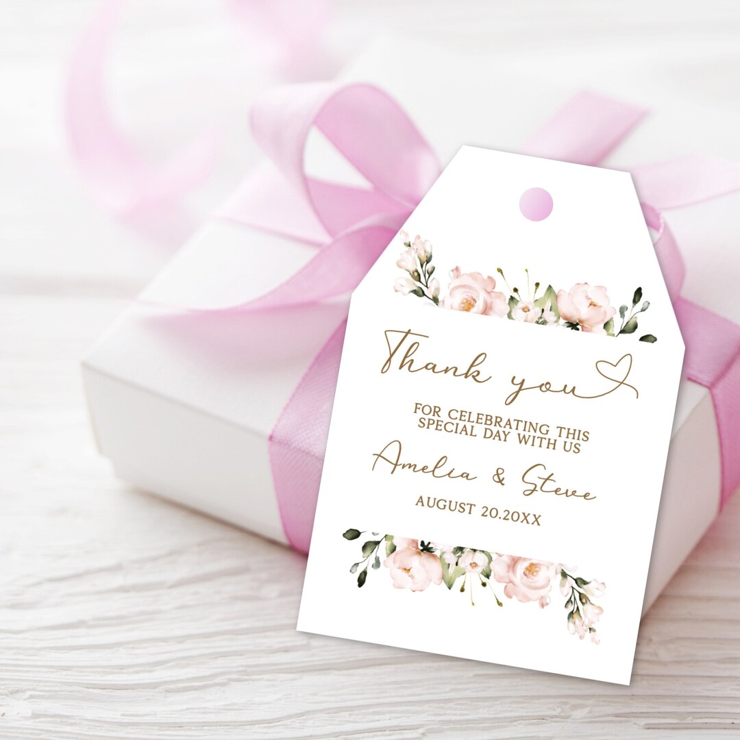 Favor Gift Tag, Thank You Gift Tag, Wedding Gift Tag, Editable Template ...