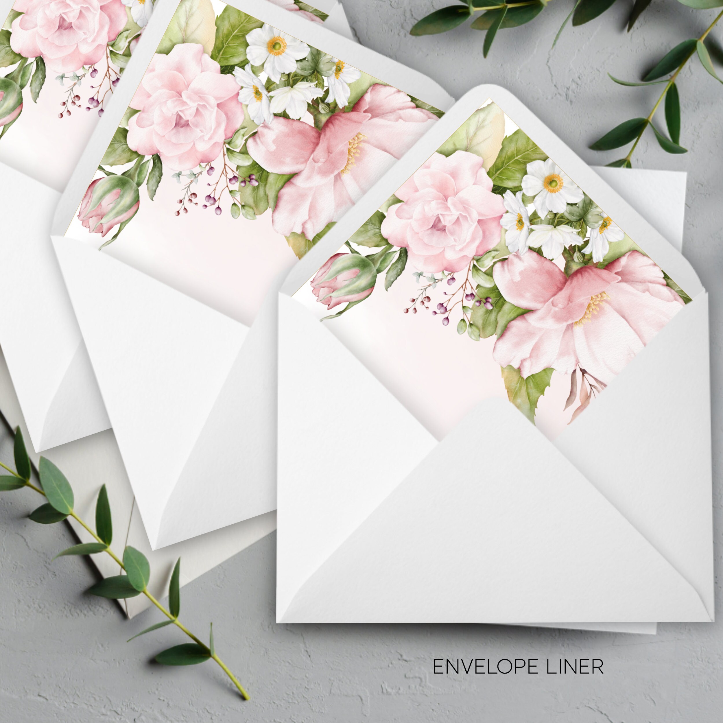 Floral Envelope Liner, Envelope Liner Template, Envelope Liners, Floral ...