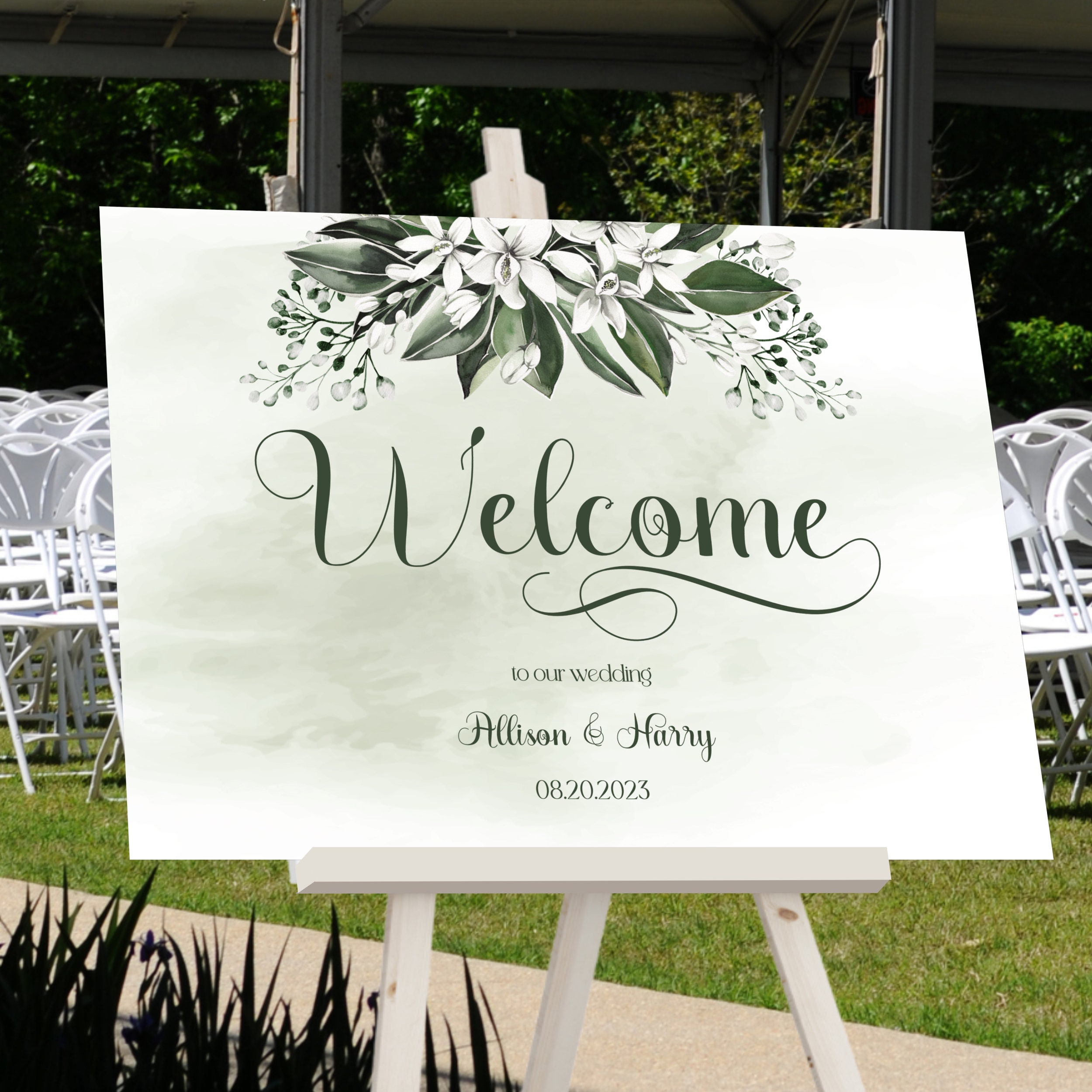 Floral Welcome Sign Template, Download Editable Wedding Sign, Boho ...