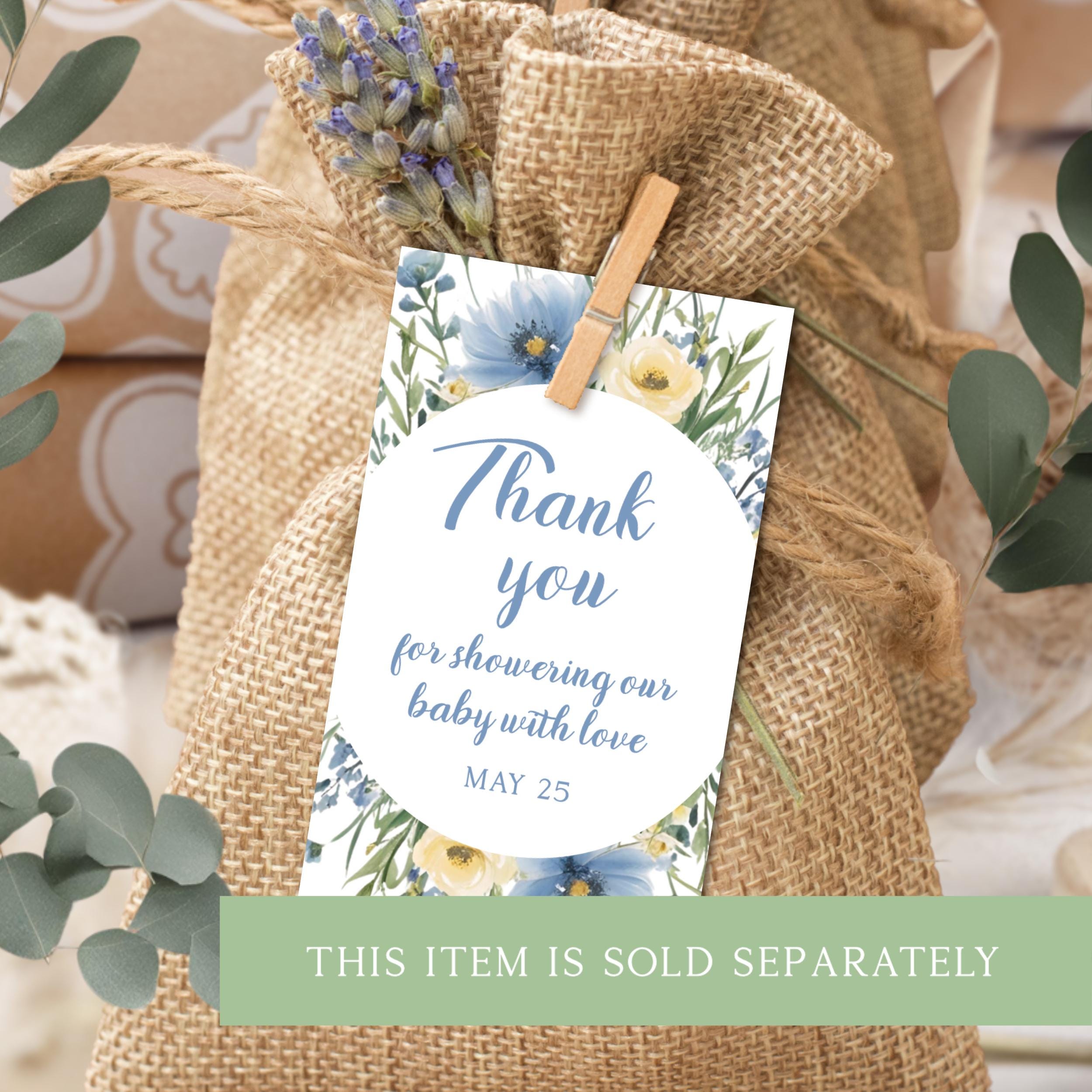 Editable Bottle Label, Label Template, Blue Wildflower Label Digital ...