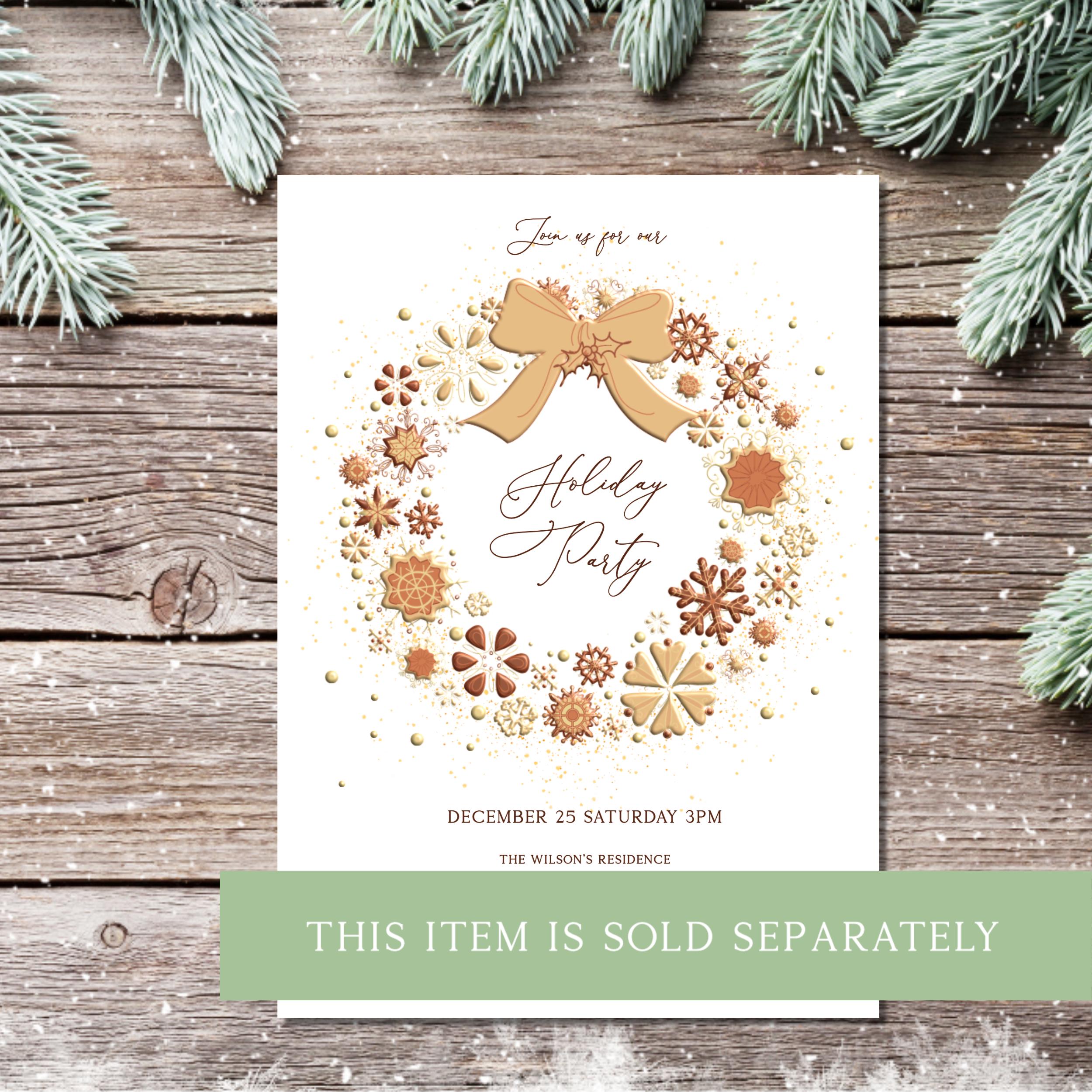 Rustic Christmas Invitation, Printable Template Digital Download - Etsy