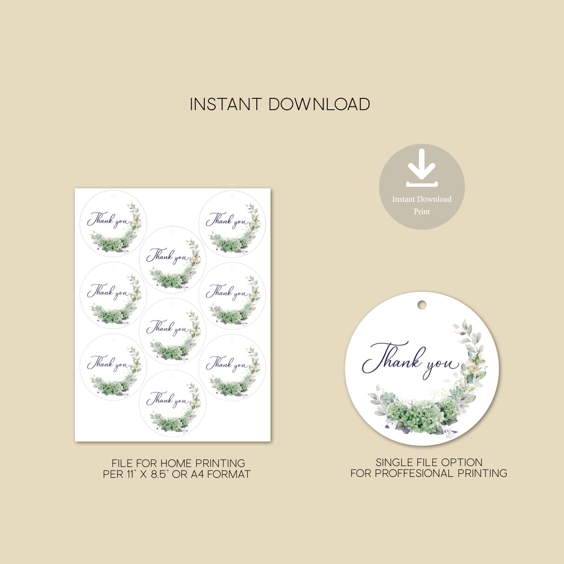 Thank You Gift Tag, Favor Tags, Printable Template, Instant Download - Etsy