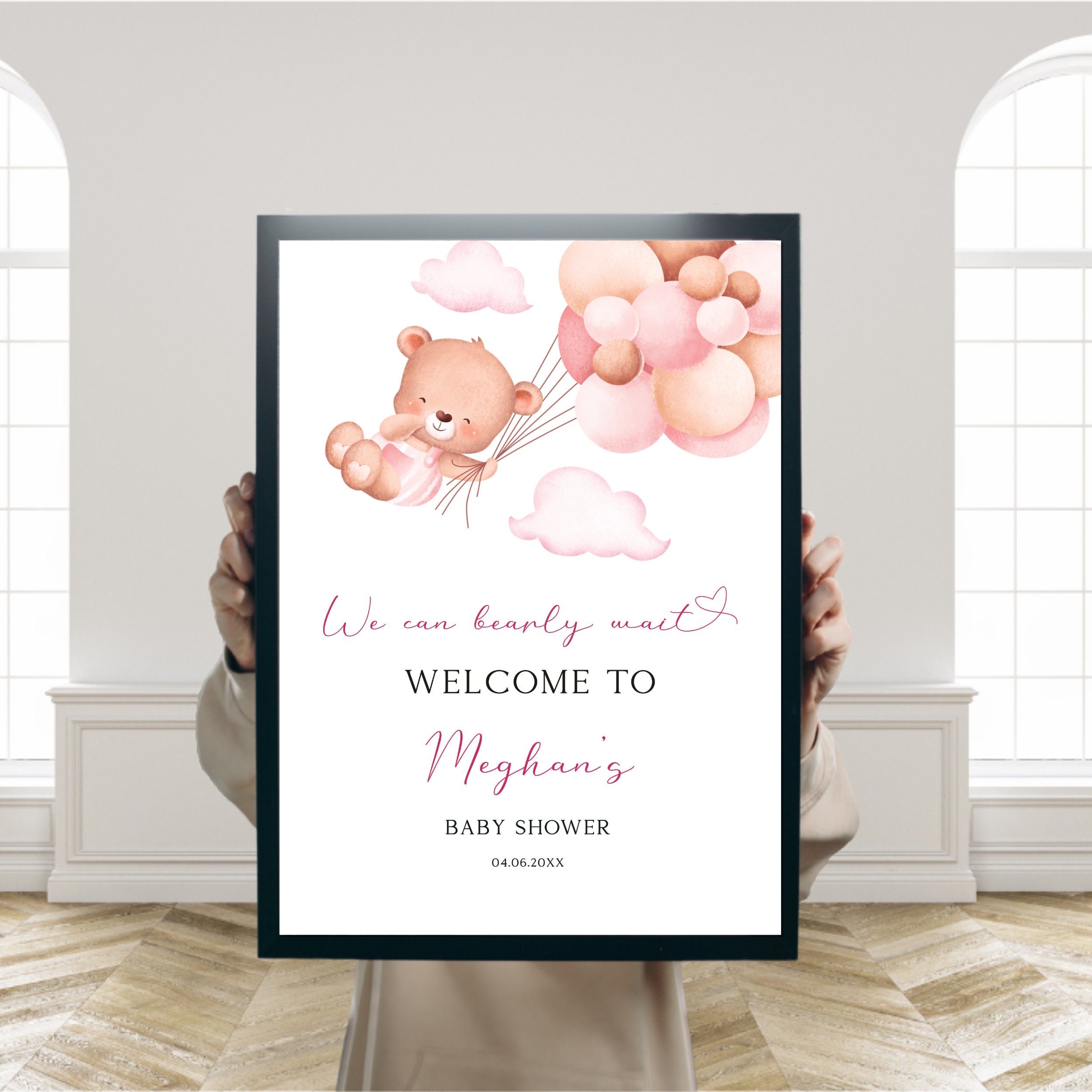 Teddy Bear Baby Shower Welcome Sign, Editable Welcome Sign, Poster ...