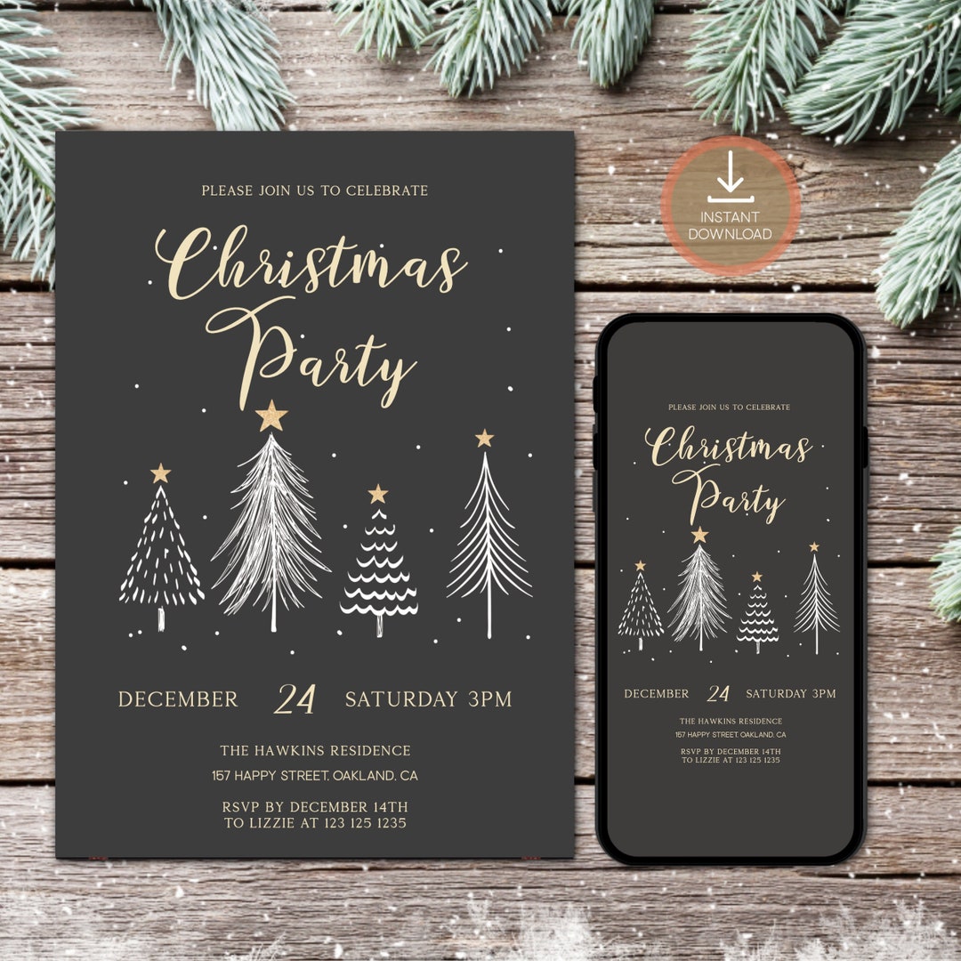 Christmas Party Invitation Digital Christmas Party Invite Christmas ...