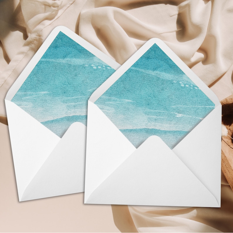 Beach Envelope Liner Template, Wedding Envelope Liner Instant Print - Etsy