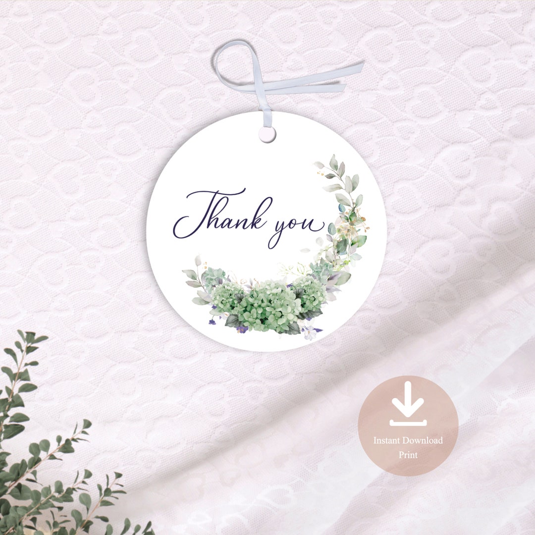 Thank You Gift Tag, Favor Tags, Printable Template, Instant Download - Etsy