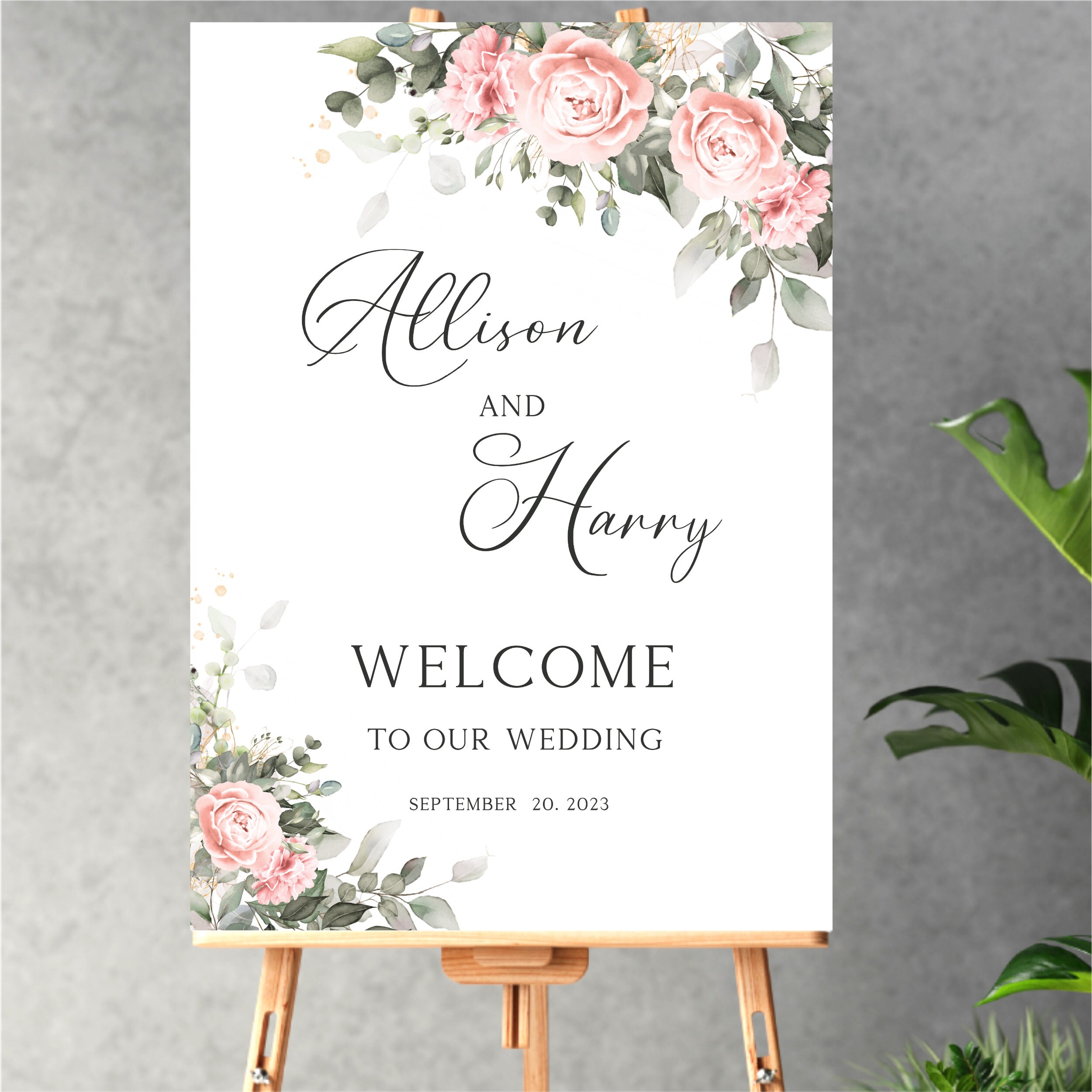 Wedding Sign Template, Wedding Welcome Sign, Wedding Sign, Editable ...