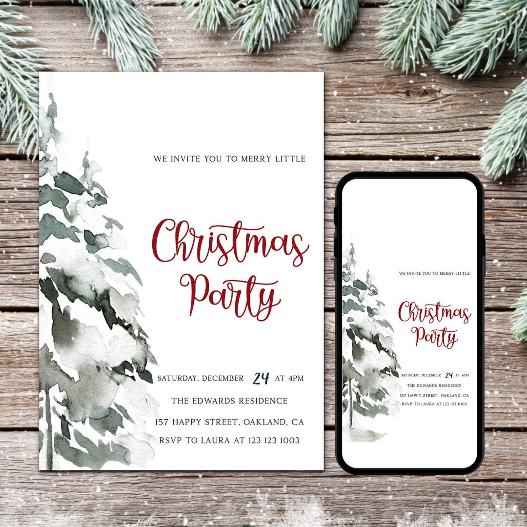Christmas Invitation, Merry Little Christmas Party Invitation ...
