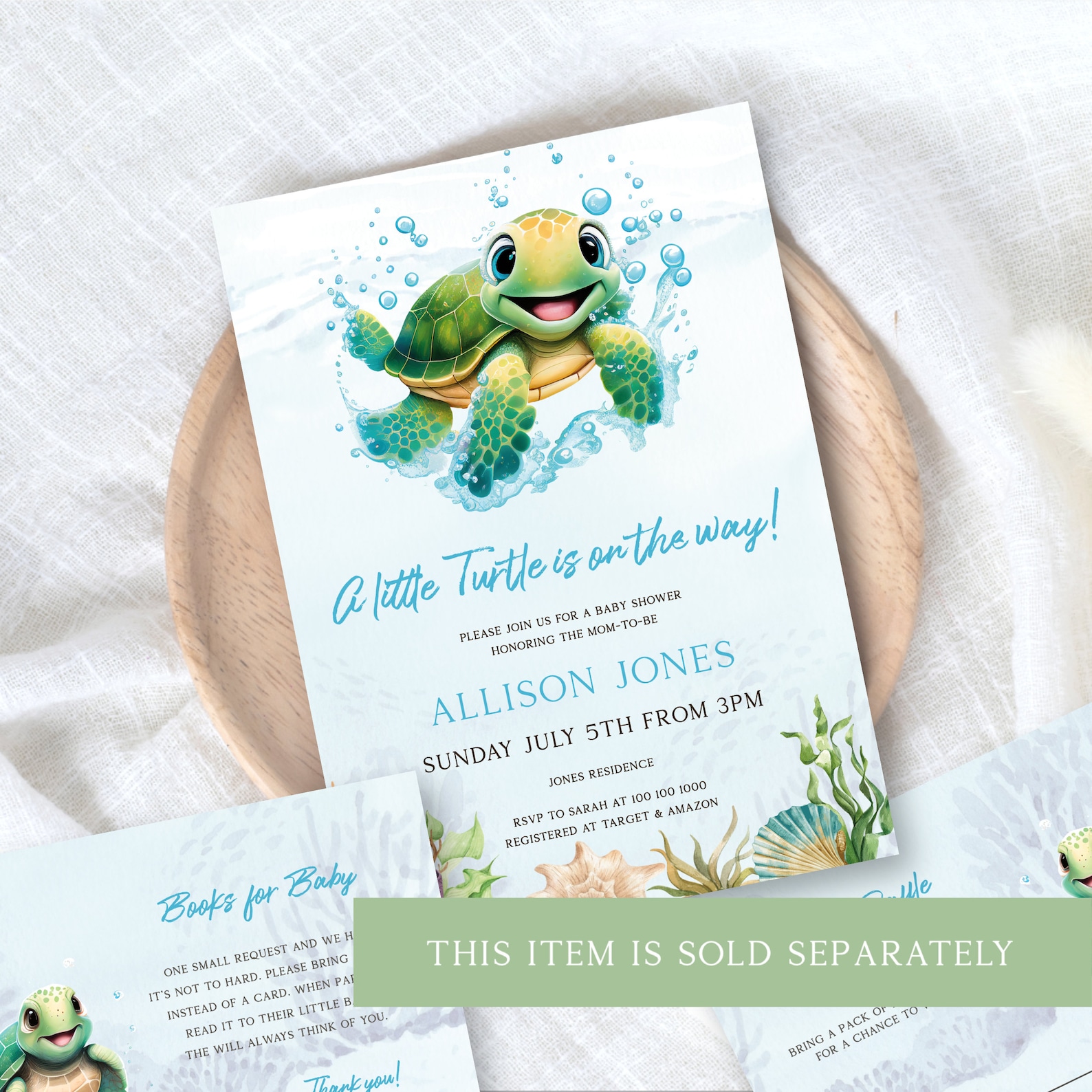 Sea Turtle Baby Shower Welcome Sign: Personalized Ocean Theme Template ...