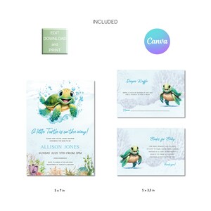 Turtle Baby Shower Invitation, Under the Sea, Boy Baby Shower ...