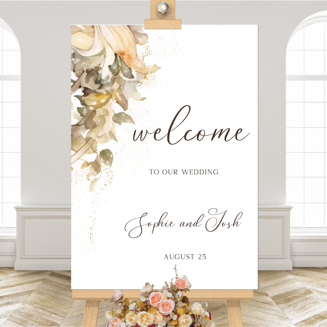 Fall Wedding Signs, Autumn Welcome Sign, Wedding Decorations, Editable ...