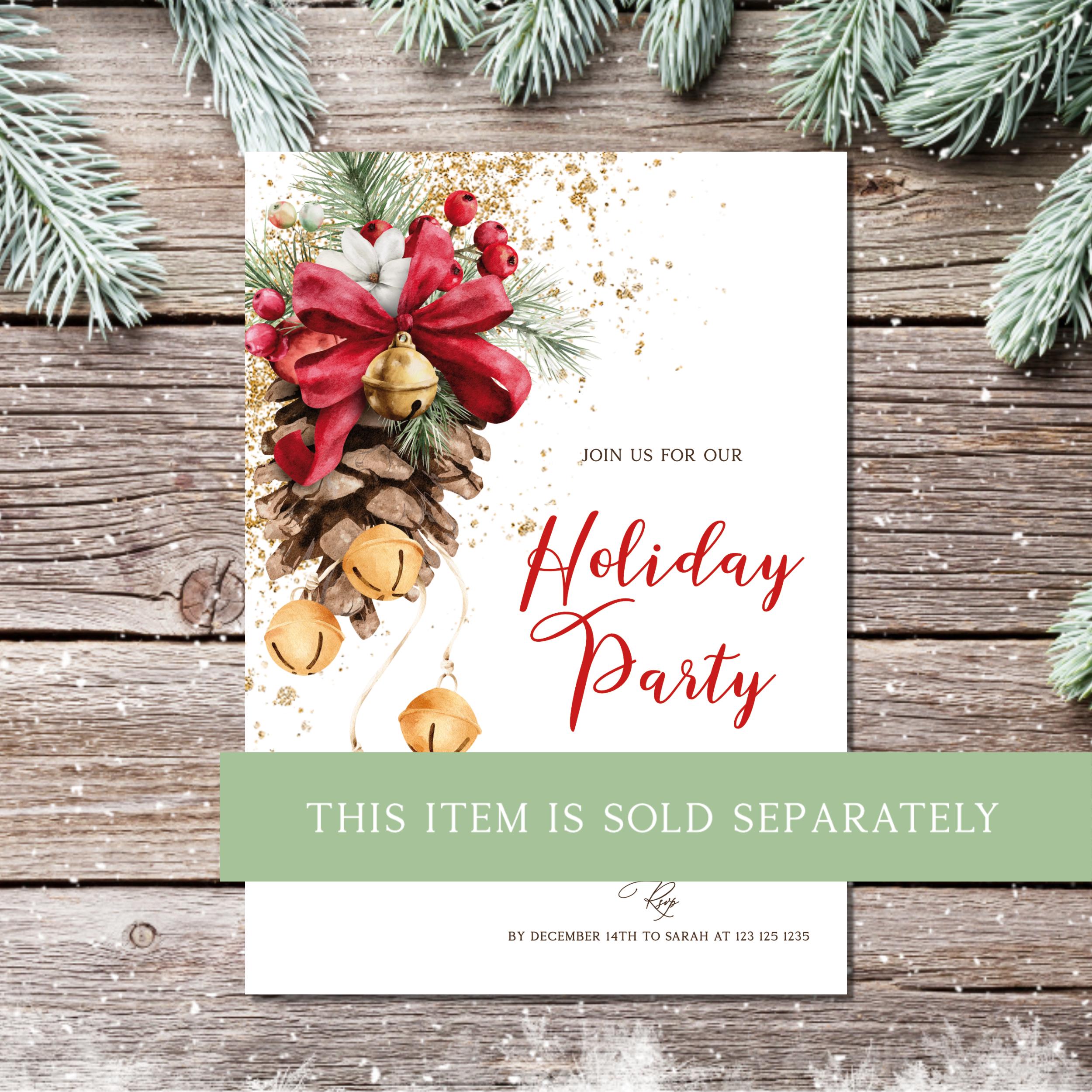 Rustic Christmas Invitation, Printable Template Digital Download - Etsy