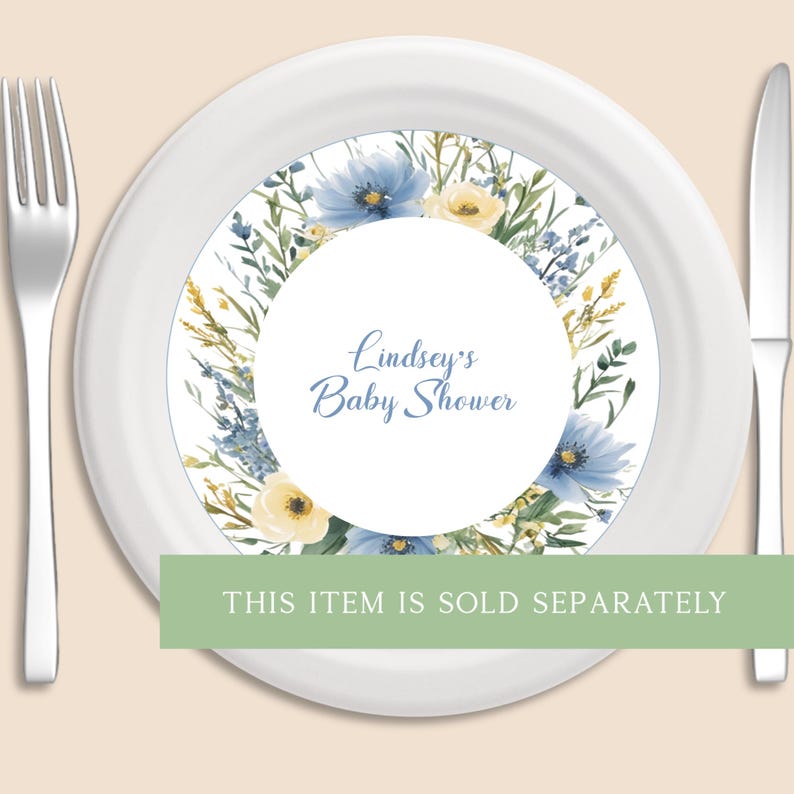 Editable Bottle Label, Blue Wildflower Label Digital Download BS166 - Etsy