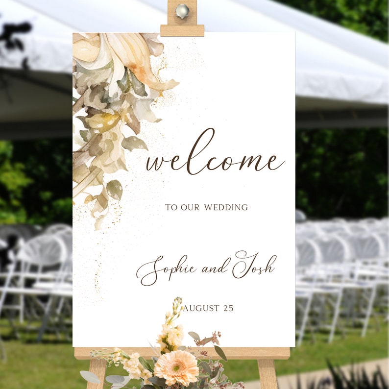 Fall Wedding Signs, Autumn Welcome Sign, Wedding Decorations, Editable ...