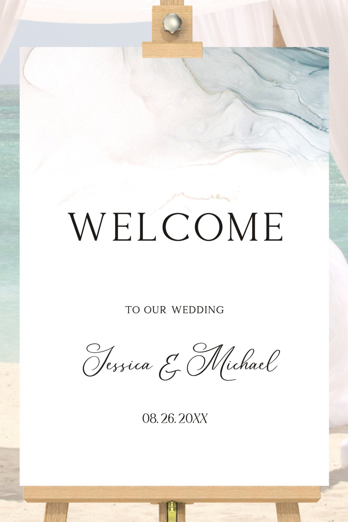 Beach Wedding Welcome Sign Template Printable Wedding Signs - Etsy