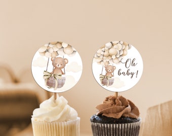 Bear Cupcake Topper Muffin Toppers Baby Shower - Etsy