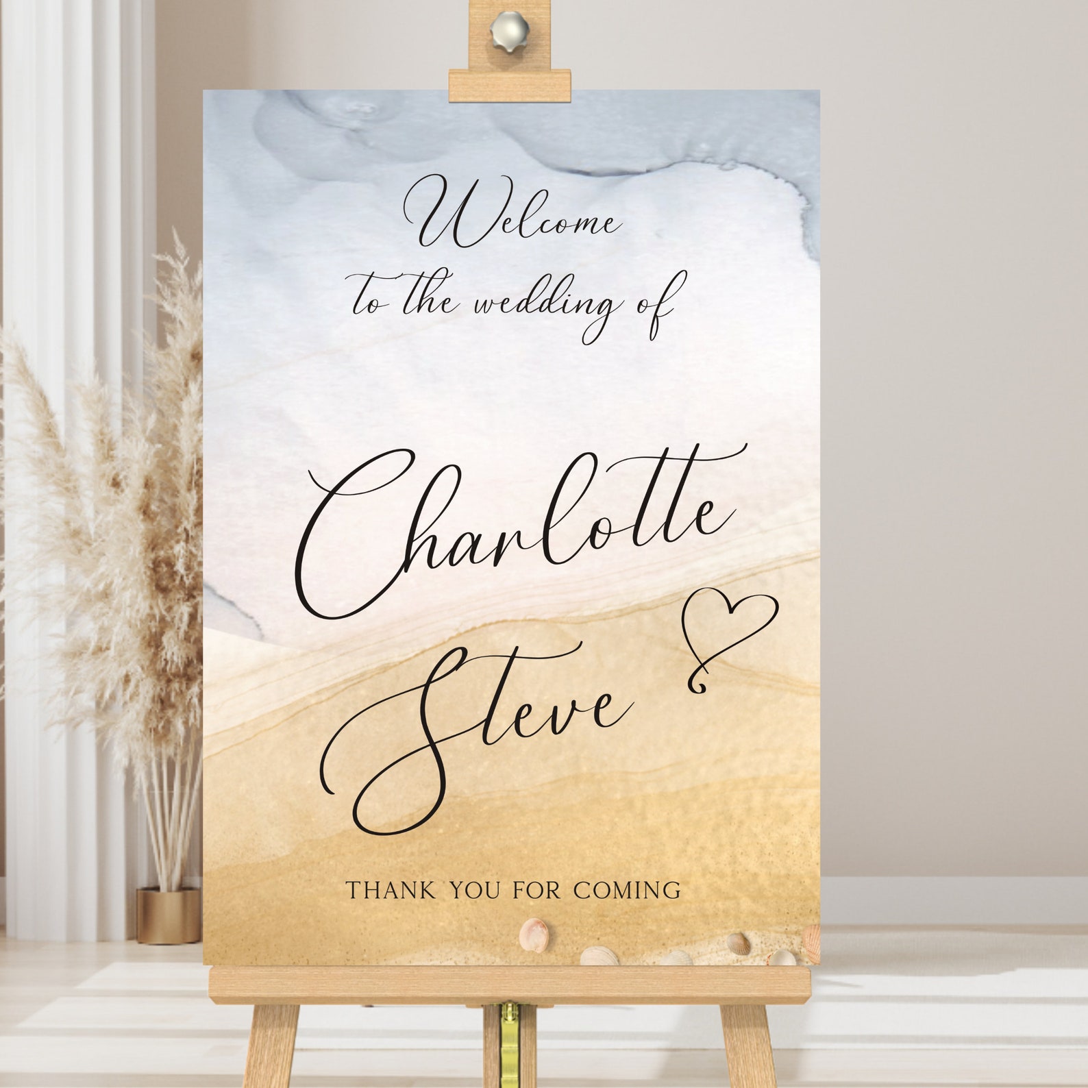 Beach Wedding Welcome Sign, Wedding Decor, Printable Welcome Sign ...