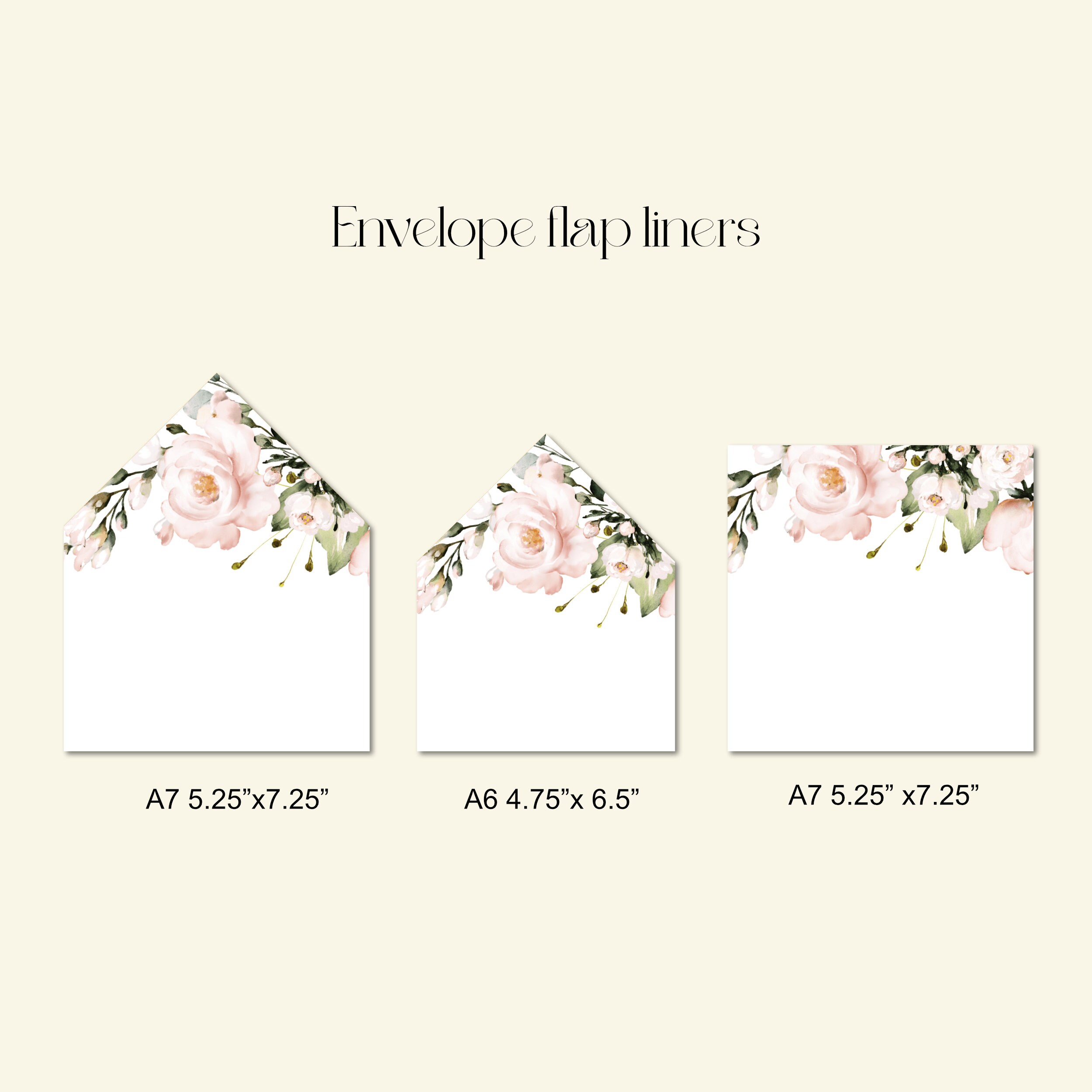 Floral Envelope Liner Template, Wedding Envelope Liner Instant Download ...