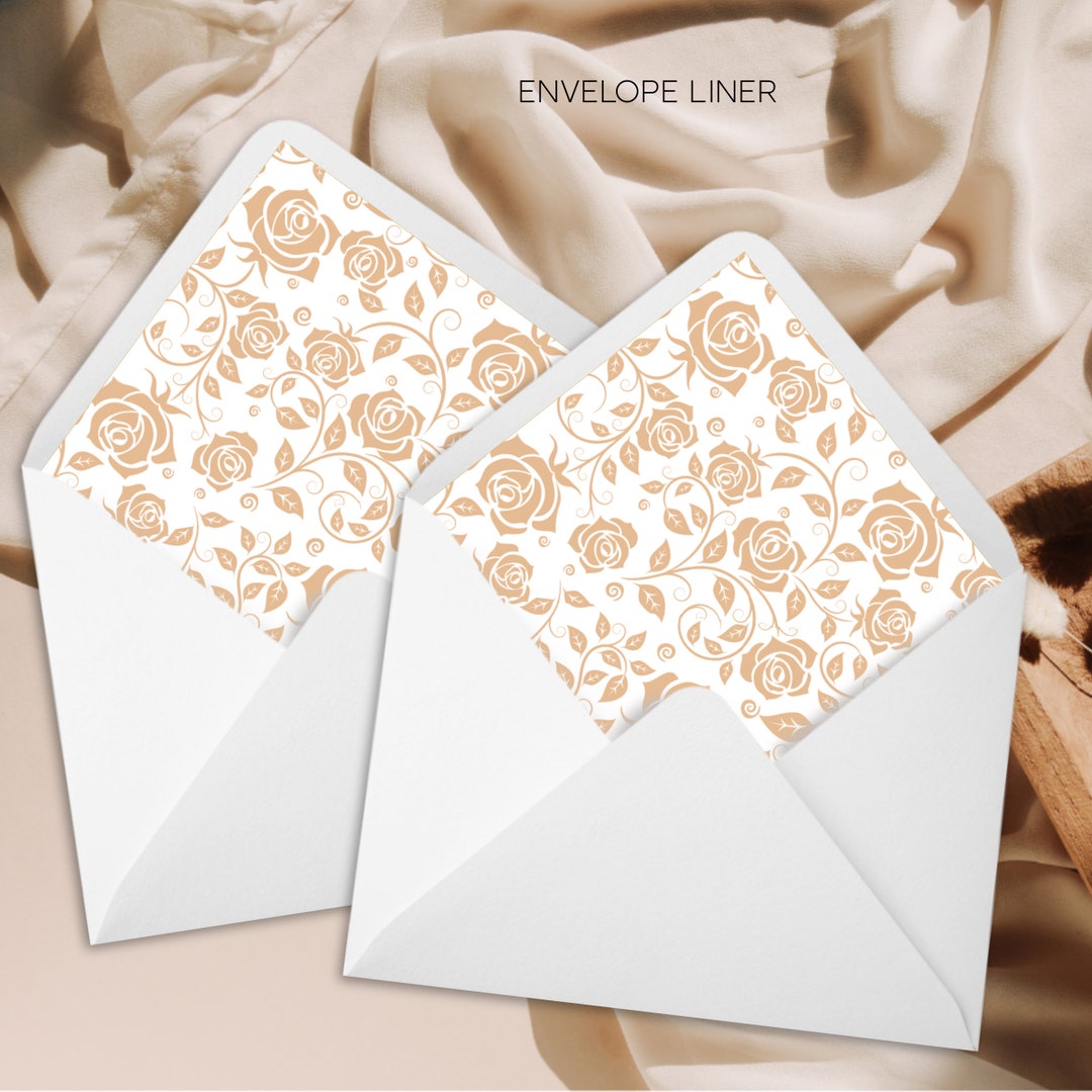 Floral Envelope Liner, Envelope Liner Template, Wedding Envelope Liner ...